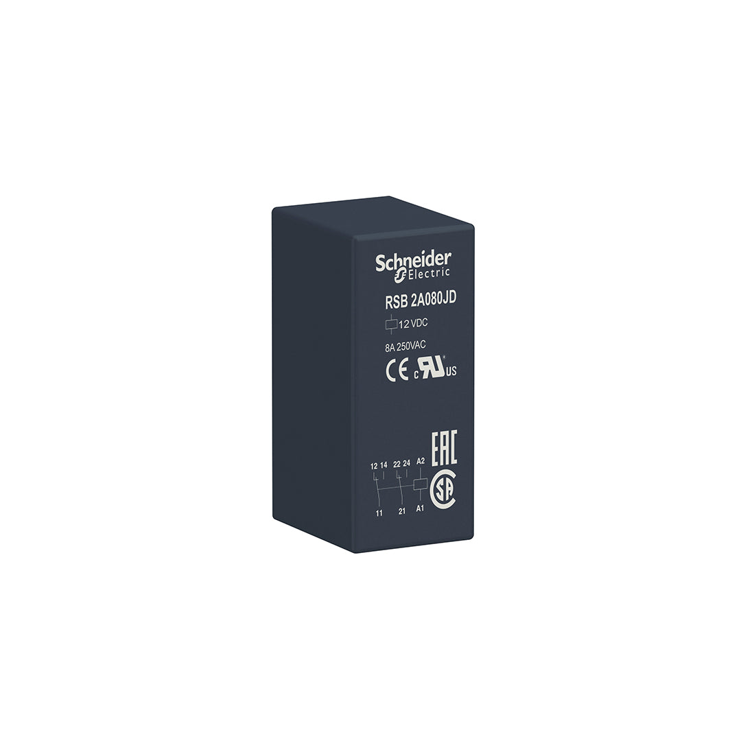 Interface plug-in relay, 8A, 8 Pin, 2CO, 24V DC – Obaido