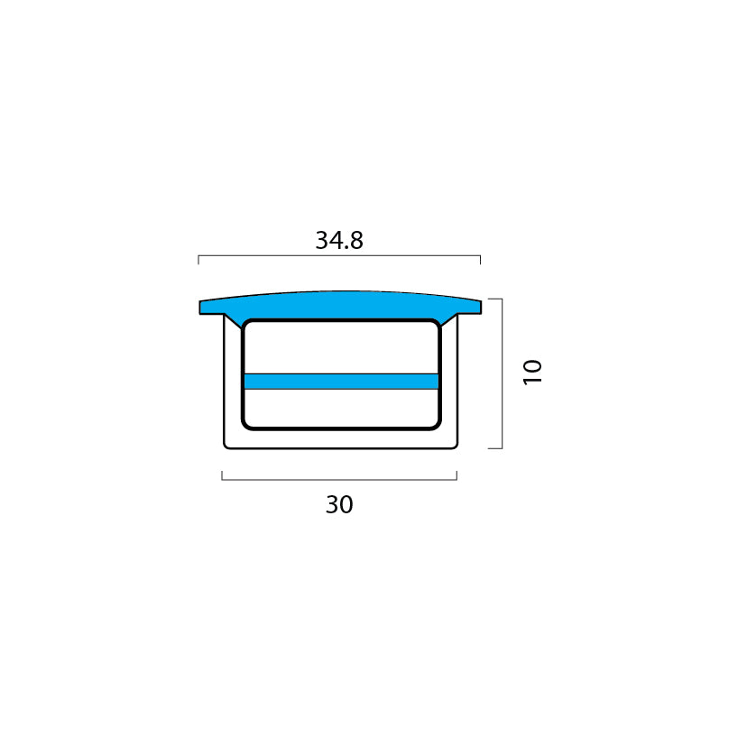 Silicone Profile Recessed W=30mm D=10mm , 1m/Unit – Obaido